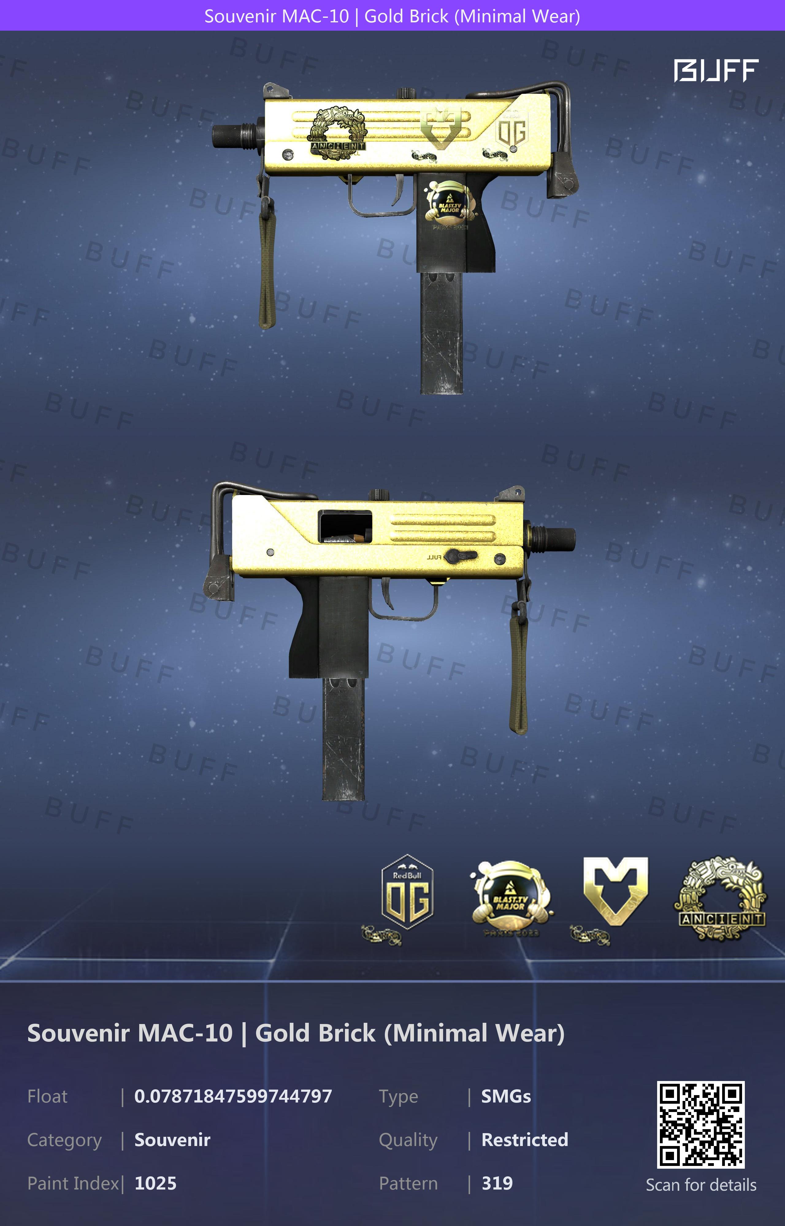 팟벤 : MAC-10 | Gold Brick 기념품 거깻 팝니다. - 카스글옵(CSGO) 파티